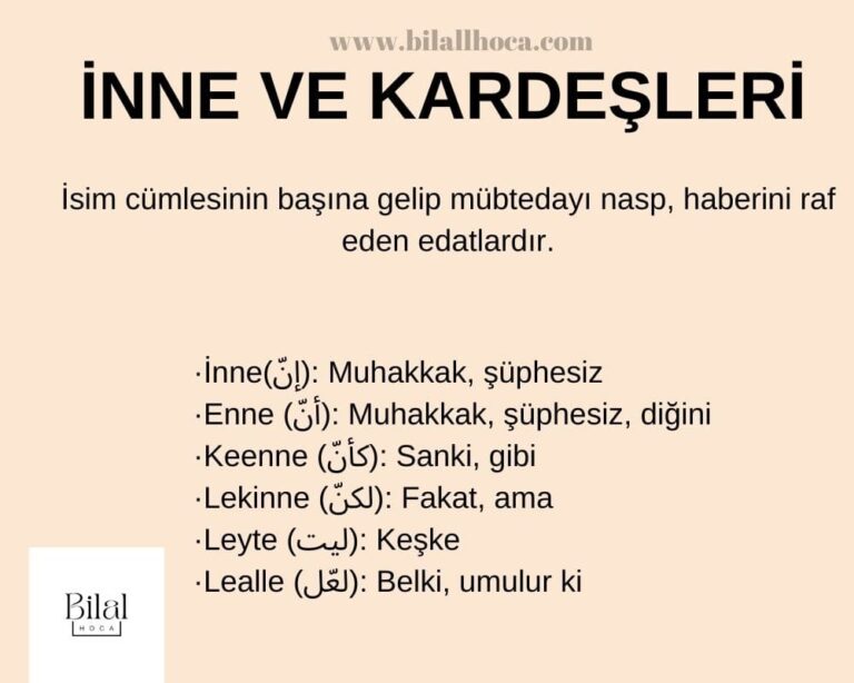 İnne ve Kardeşleri Örneklerle 2025 Bilal Hoca